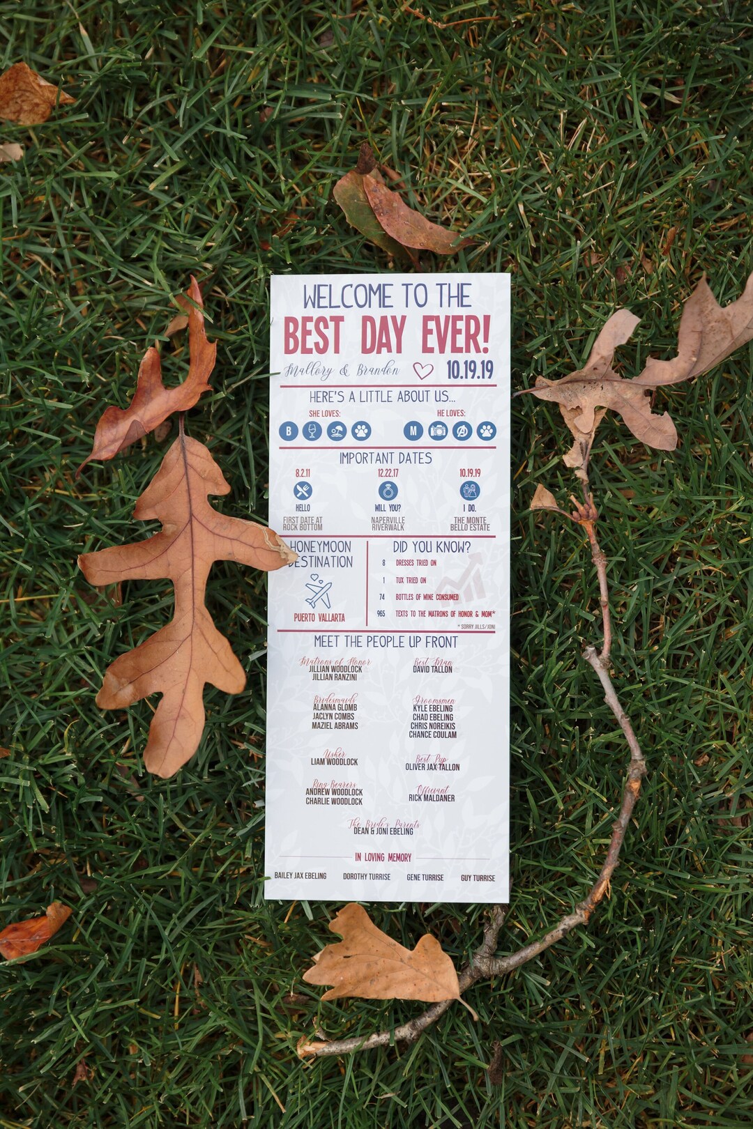 Wedding Program Template Wedding Day Timeline Printable Ceremony Order ...