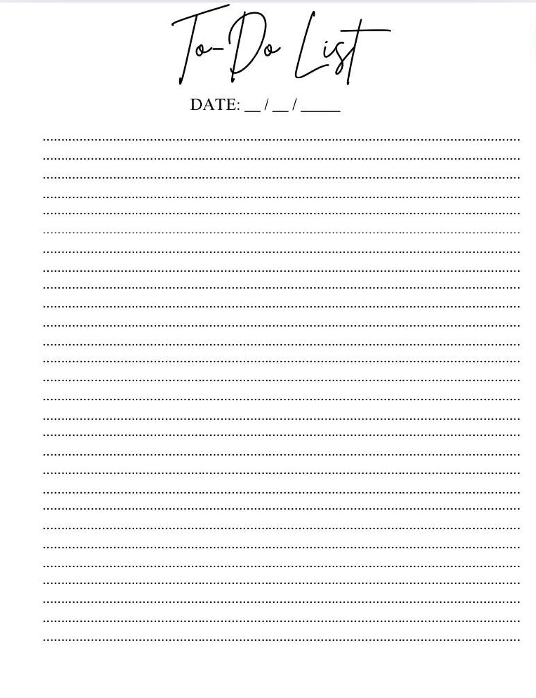 Minimalistic To-do List, Printable To-do List, 8.5x11 - Etsy