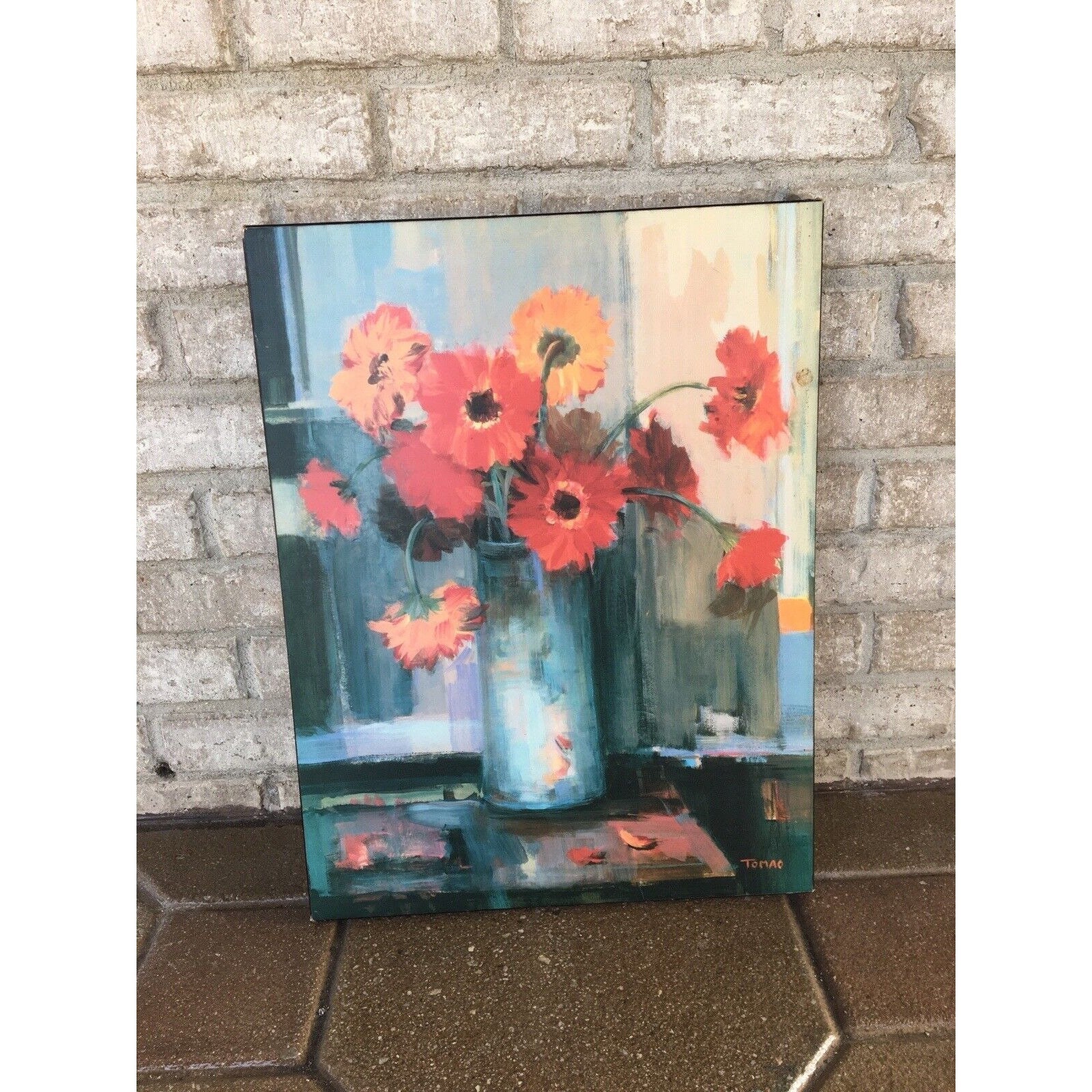 Vintage Tomao Signed Floral Painting Gallery Wrap Canvas, 23x 18 Good ...