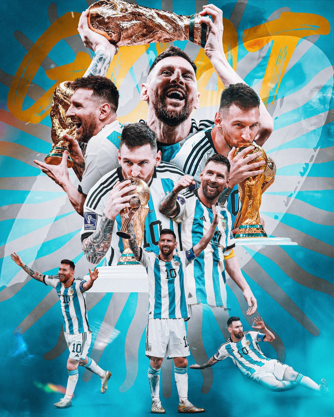 Lionel Messi World Cup Football Poster Print A4 - Etsy