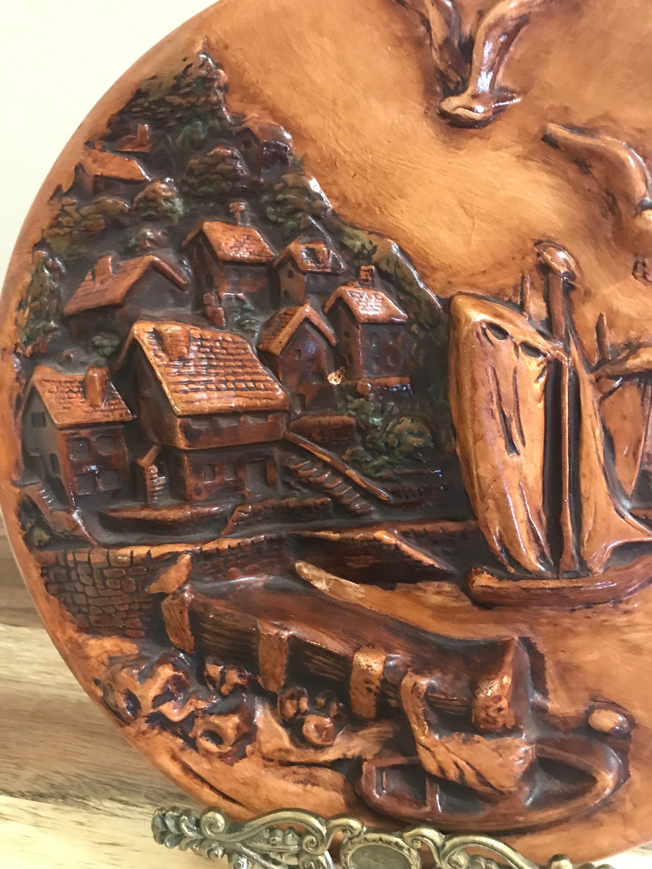 3 Dimensional Ceramic Seaport Village Wall Plaque - Etsy