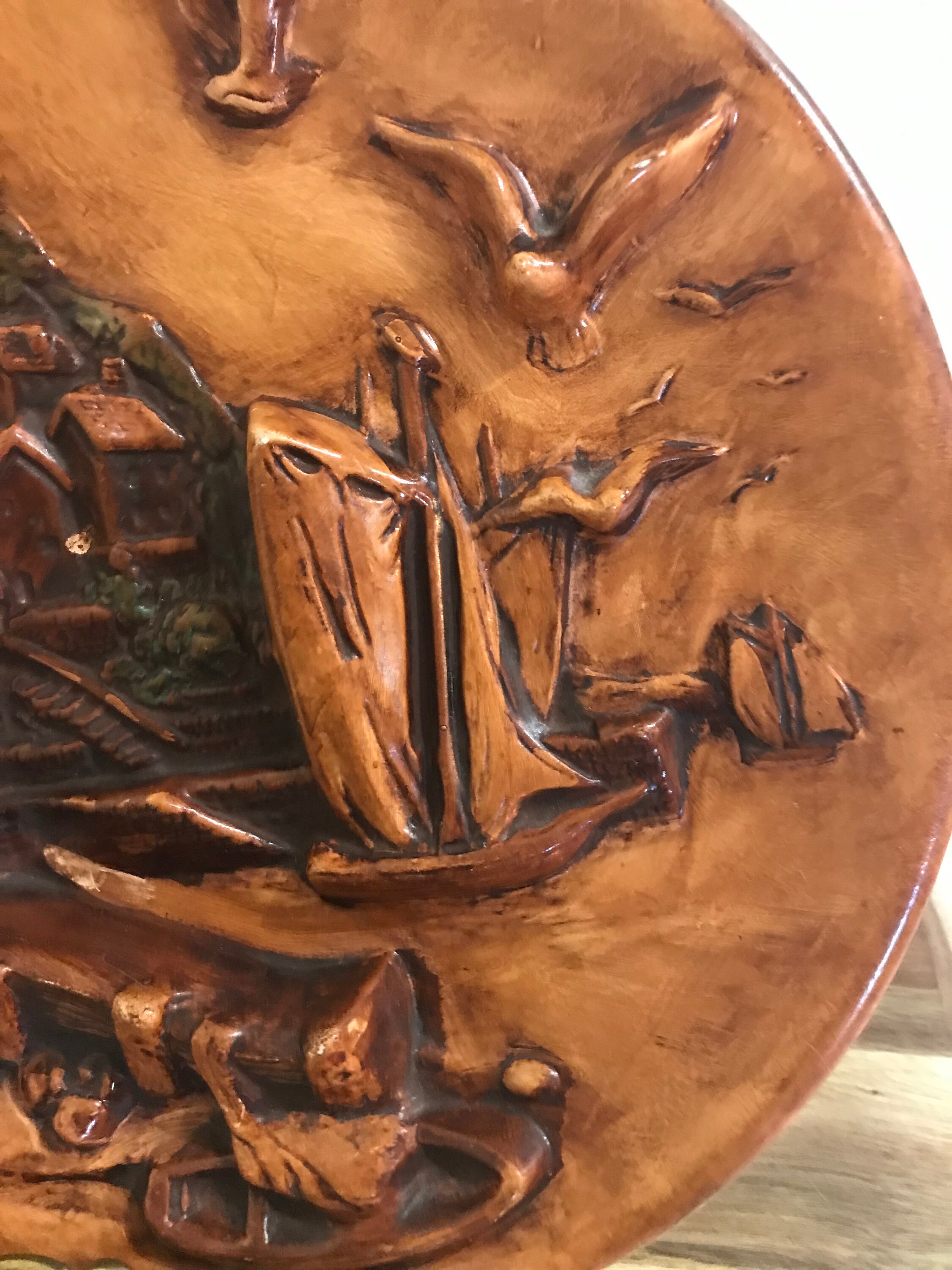 3 Dimensional Ceramic Seaport Village Wall Plaque - Etsy