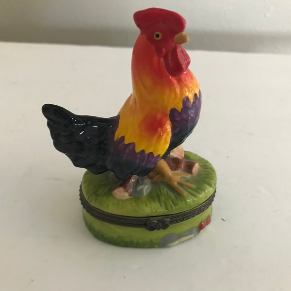 Porcelain Trinket Box Chicken - Etsy