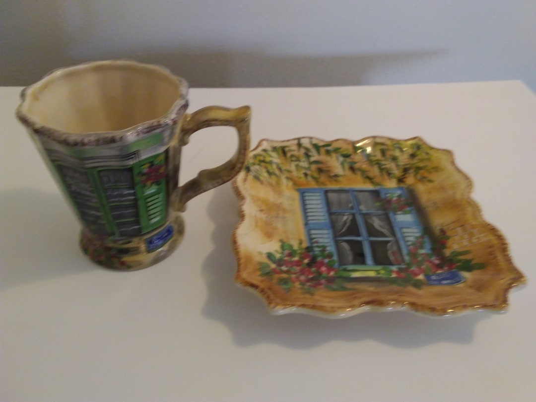 Rue De Paris Mugs and Coffee Cake Plates - Etsy