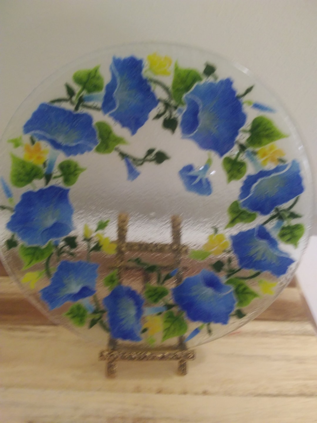 Glass Fused Morning Glory Plate - Etsy