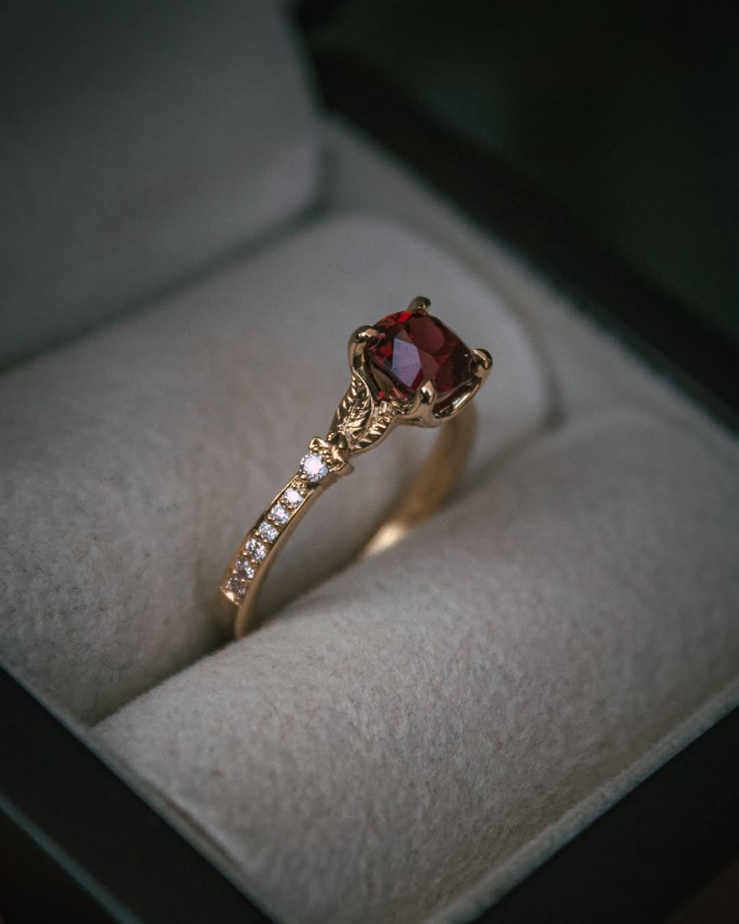 Red Spinel Ring: 925 Sterling Silver, Cushion Cut, Bridal Ring - Etsy