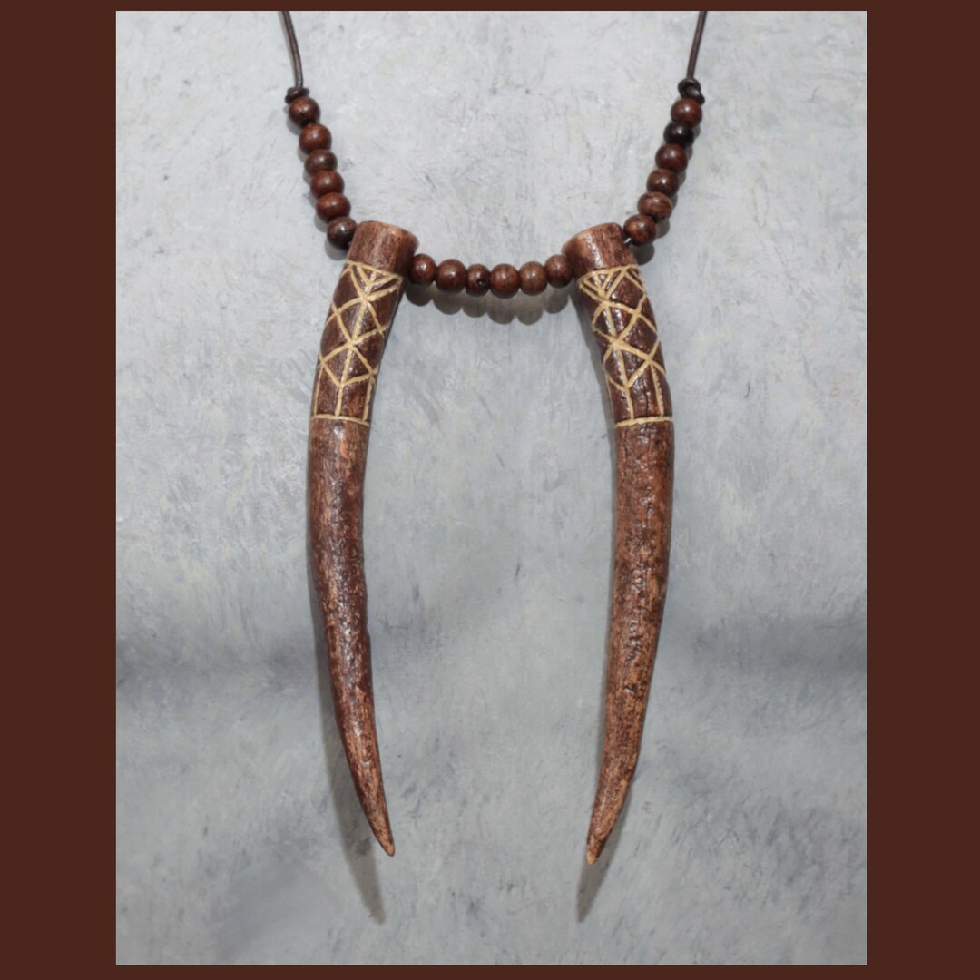 Freya & Freyr Bindrune Deer Antler Necklace - Etsy