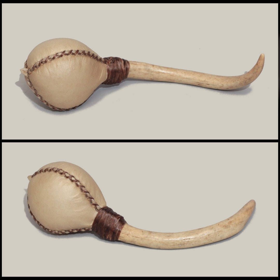 Natural Deer Hide & Antler 3-sided Rattle - Etsy