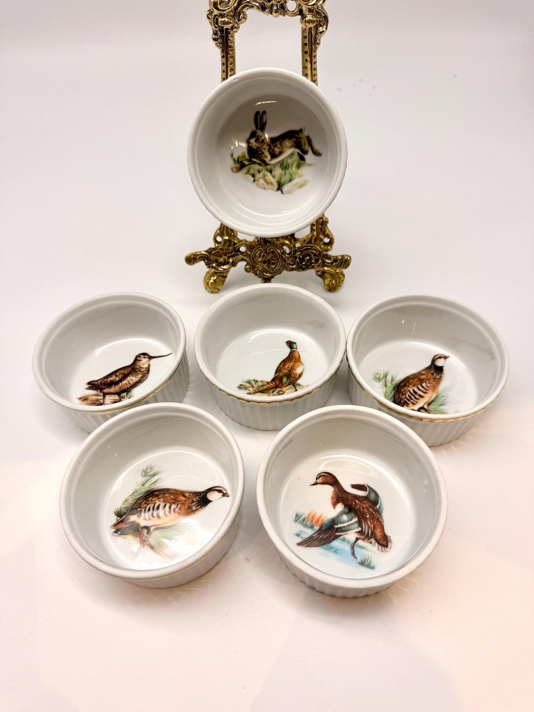 Vintage French Apilco Porcelain Ramekins/ Soufflé Dishes Set of 6 - Etsy