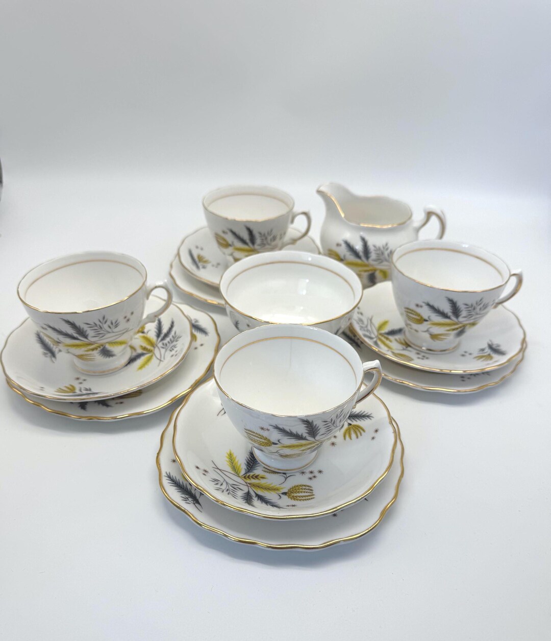 Elegance Vintage Colclough Stardust 6791 Bone China Tea Set – Cups ...