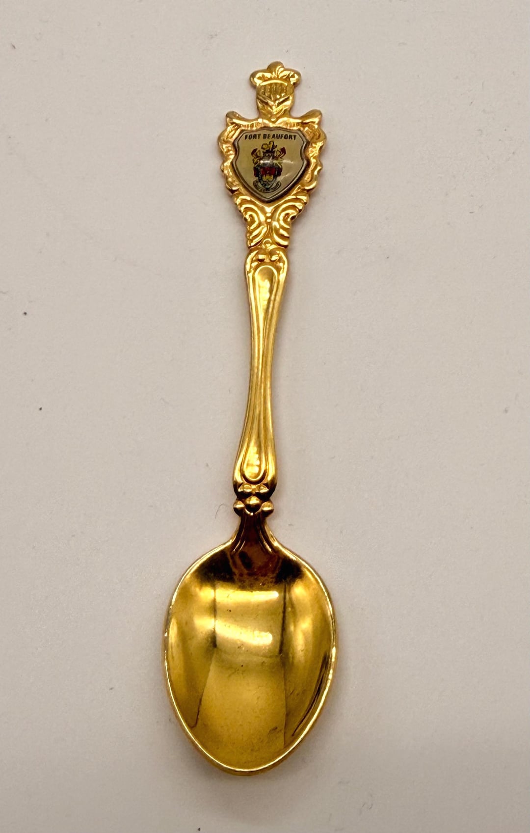 Vintage Fort Beaufort Souvenir Spoon Gold Tone Heraldic Crest South ...