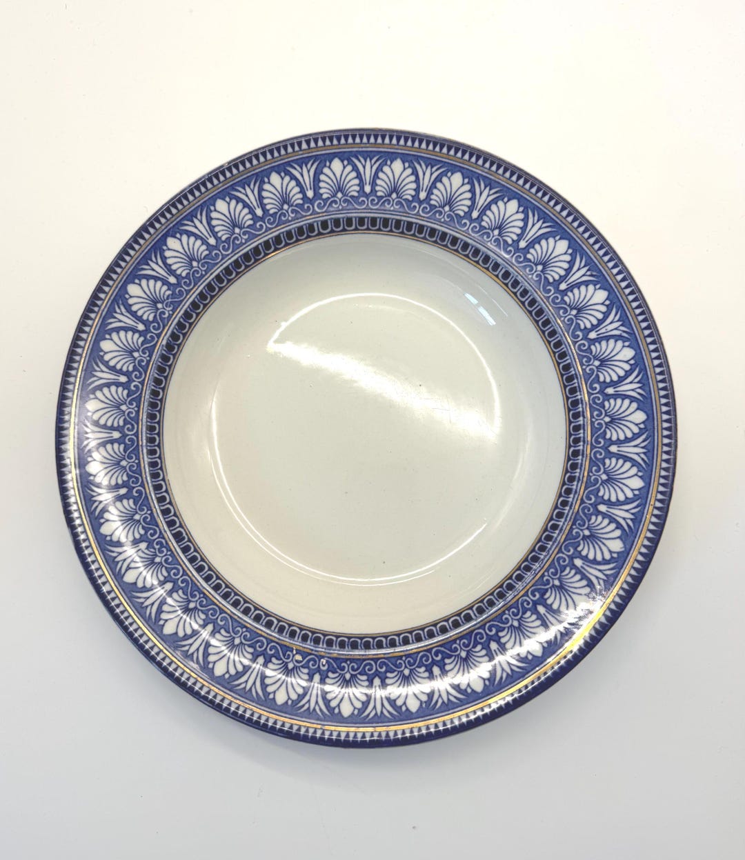 Vintage Maling Blue and White Plate – Shell Border Design, Made in ...
