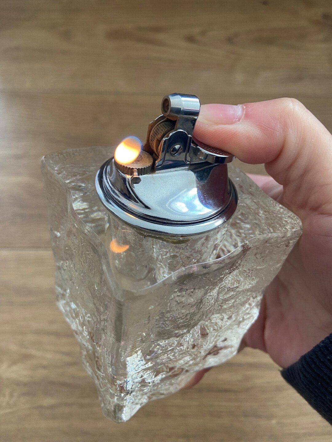 Gorgeous Vintage Ice Cube Lighter in Frosted Murano Glass C1960-70s ...