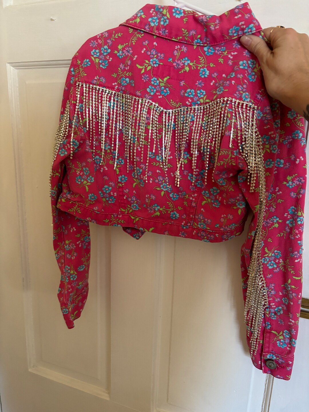 Rhinestone Fringed Jean Jacket Youth - Etsy