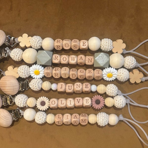 Pacifier Clip Name - Etsy