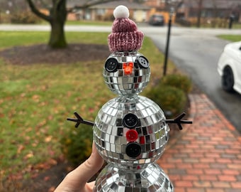 14in Disco Ball Snowman - Etsy