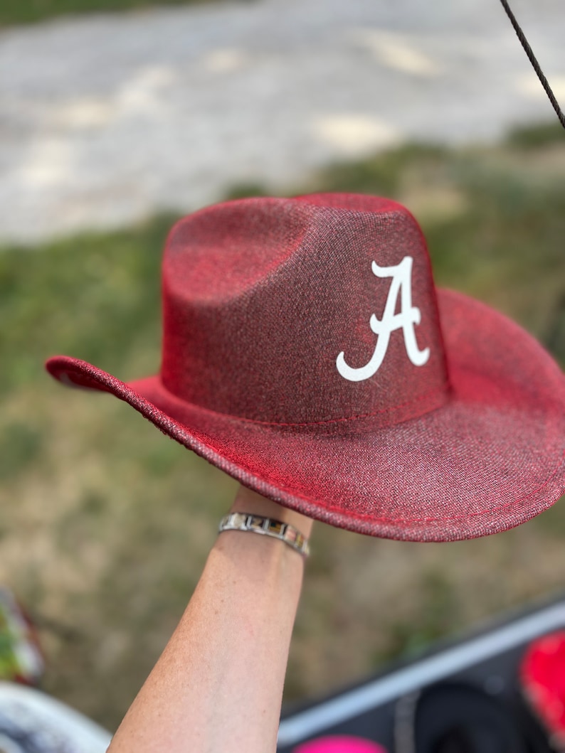 Red Sparkle Alabama Cowboy Hat - Etsy