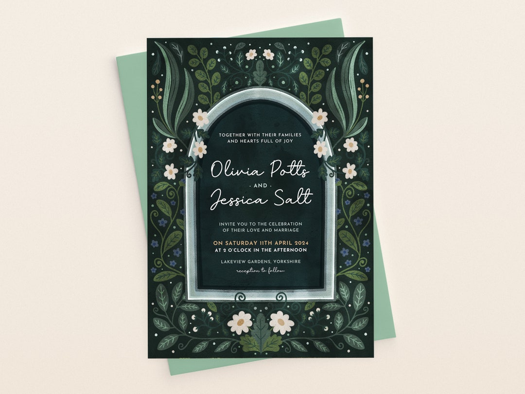 Wedding Invitation Suite - Secret Garden - Digital With Printable RSVP ...