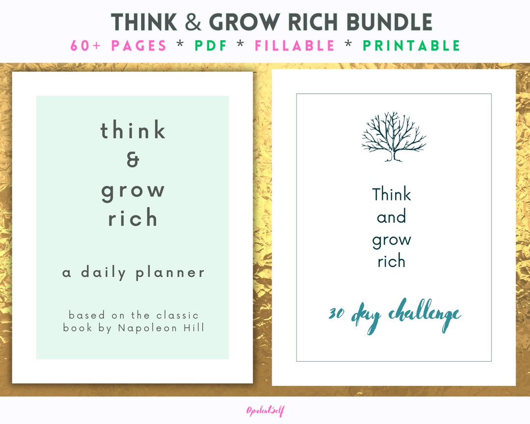 Think and Grow Rich Bundle | Printable Fillable PDF | Think and Grow ...