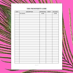 The Prosperity Game Fillable PDF - Template - Planner Insert - US ...