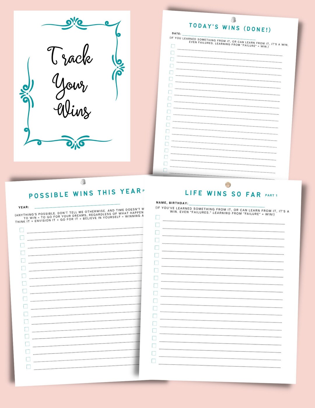Track Your Wins Printable Planner, Success Planner, Confidence Planner ...