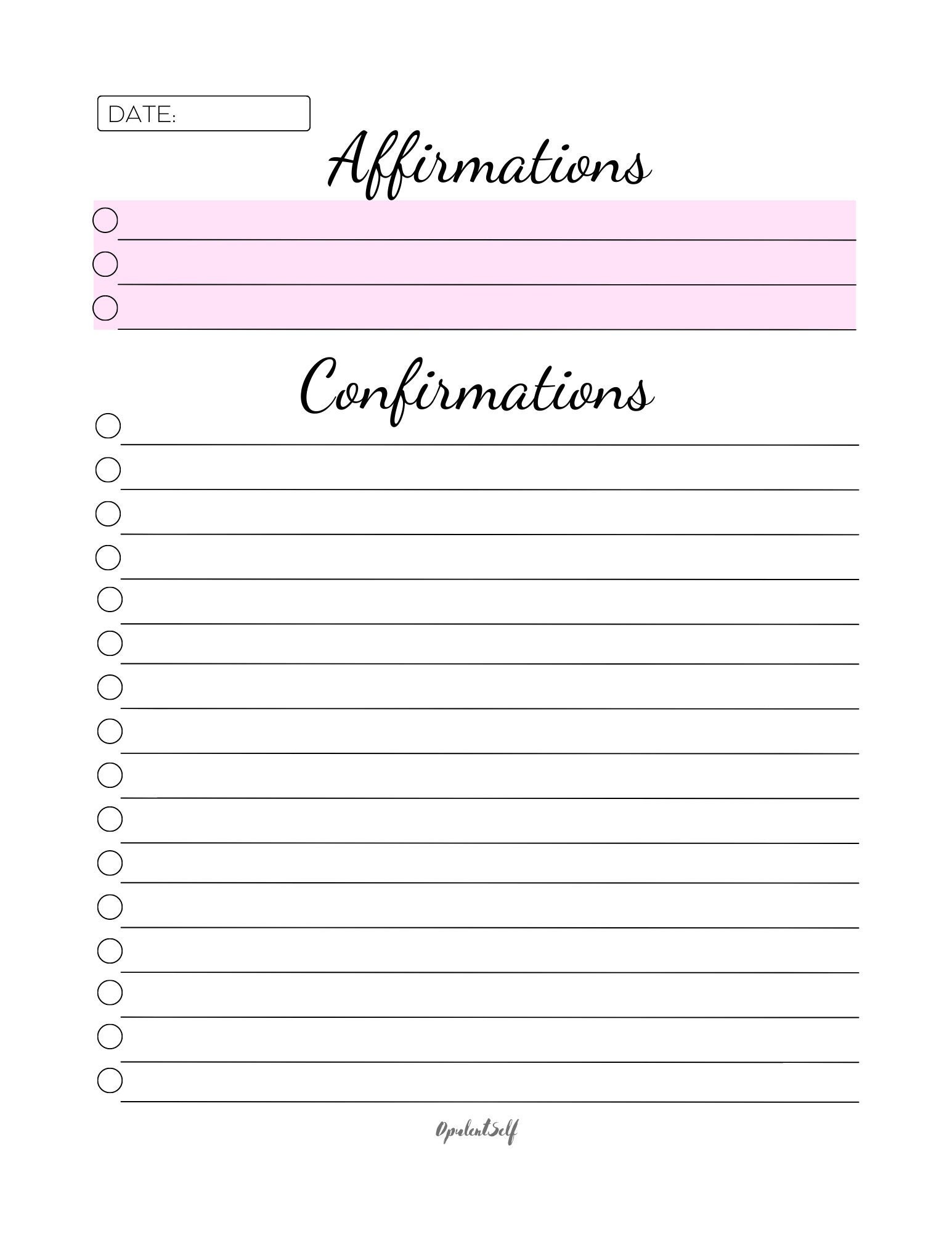 Affirmations and Confirmations - Track Your Daily Affirmations ...