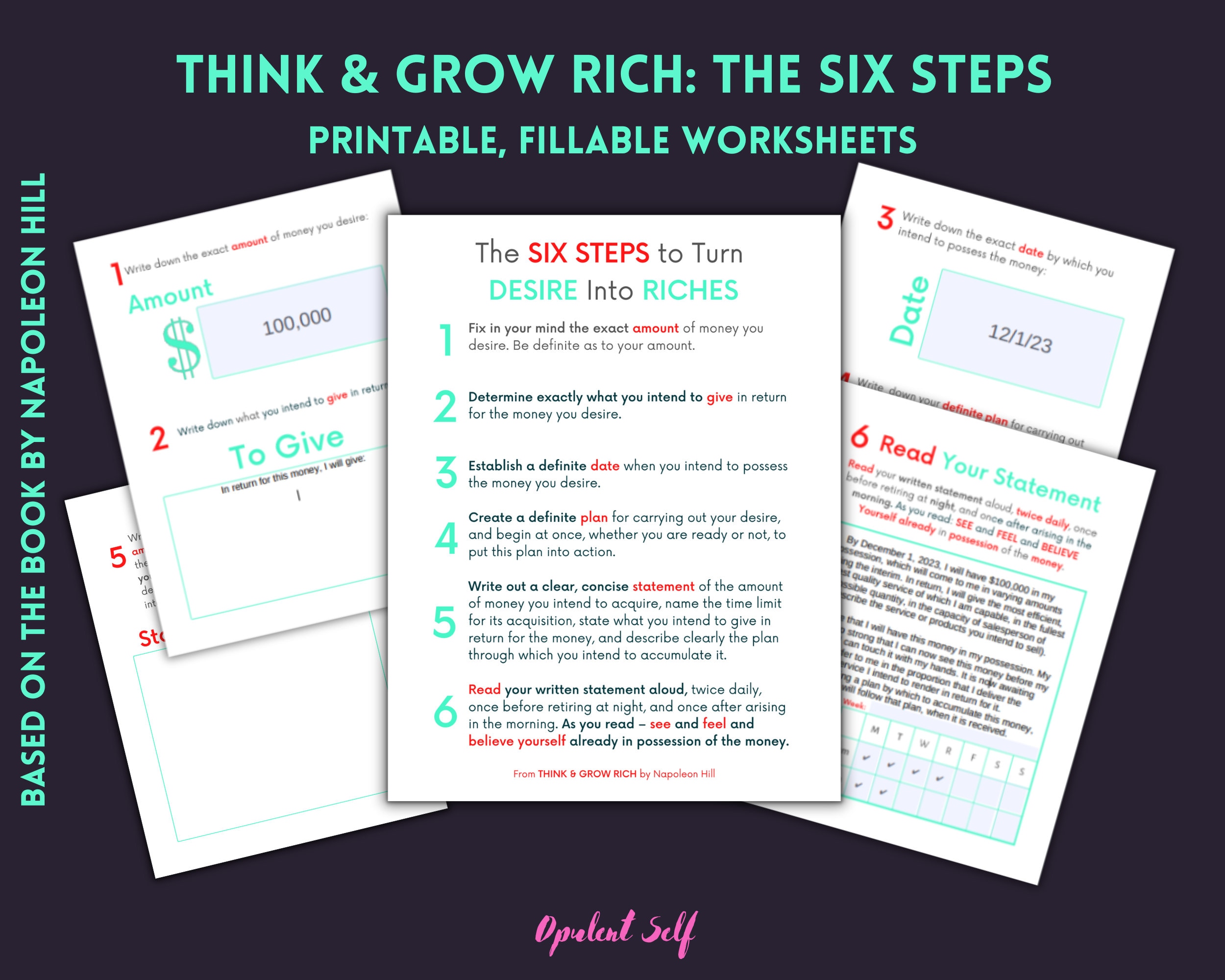 Think & Grow Rich: 6 Steps | Create Your Statement of Purpose | PDF ...