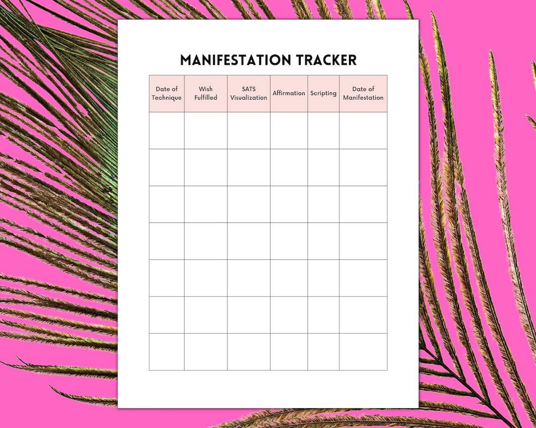 Fillable Manifestation Worksheet | Track Your Manifestations| Daily ...