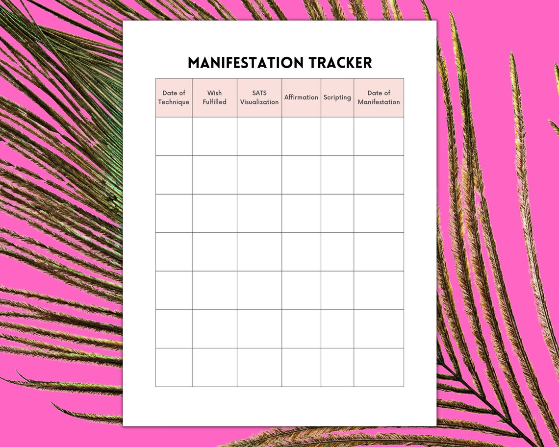 Fillable Manifestation Worksheet | Track Your Manifestations| Daily ...