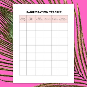 Fillable Manifestation Worksheet | Track Your Manifestations| Daily ...
