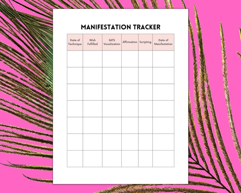 Fillable Manifestation Worksheet | Track Your Manifestations| Daily ...
