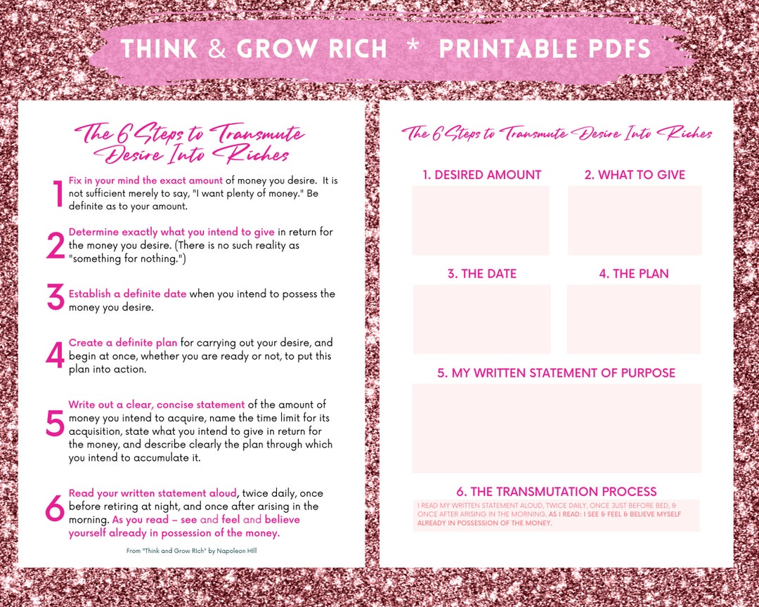 Think and Grow Rich | the Six Steps to Turn Desire Into Money ...