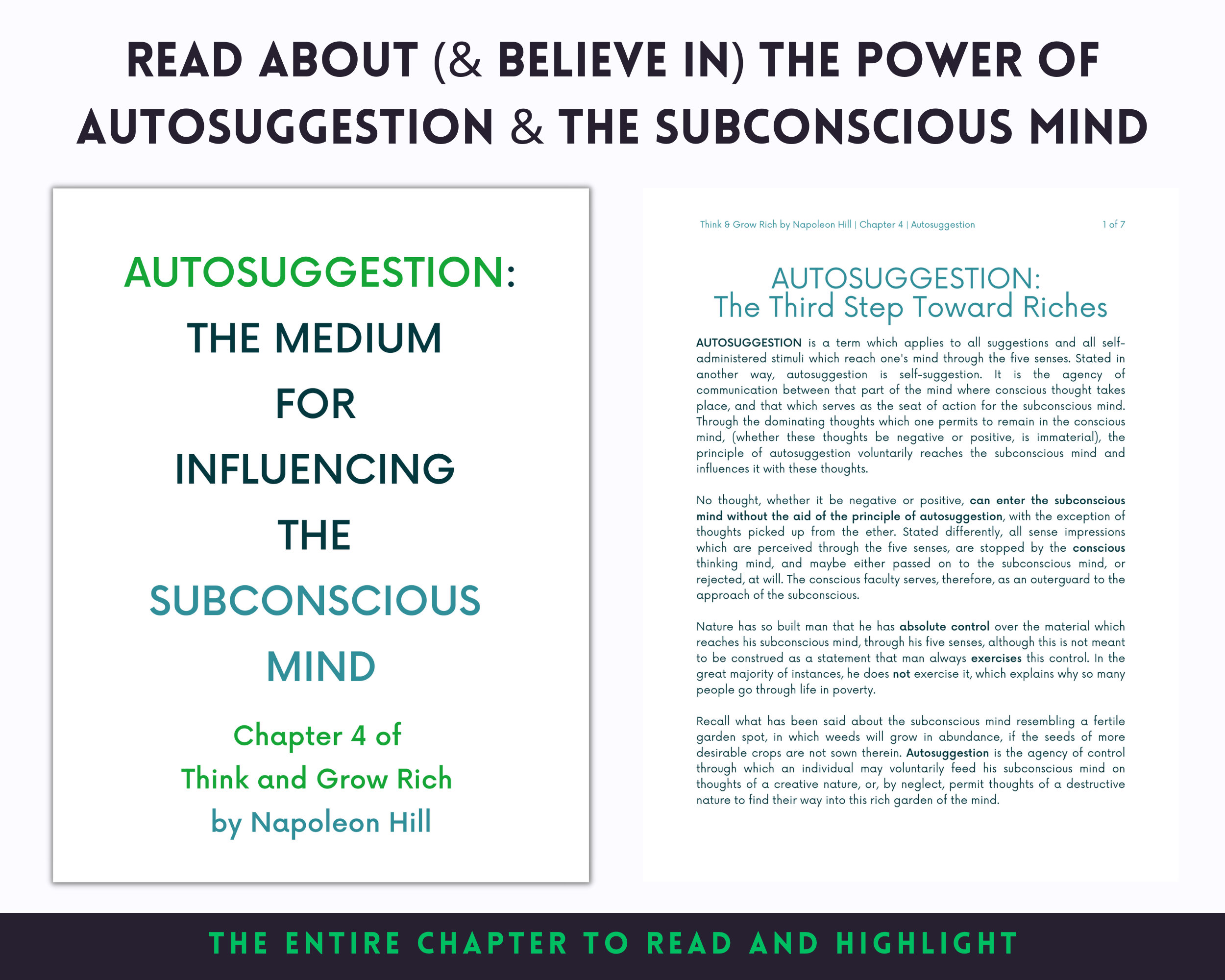 Think and Grow Rich 30-day Challenge | Worksheets | Autosuggestion ...