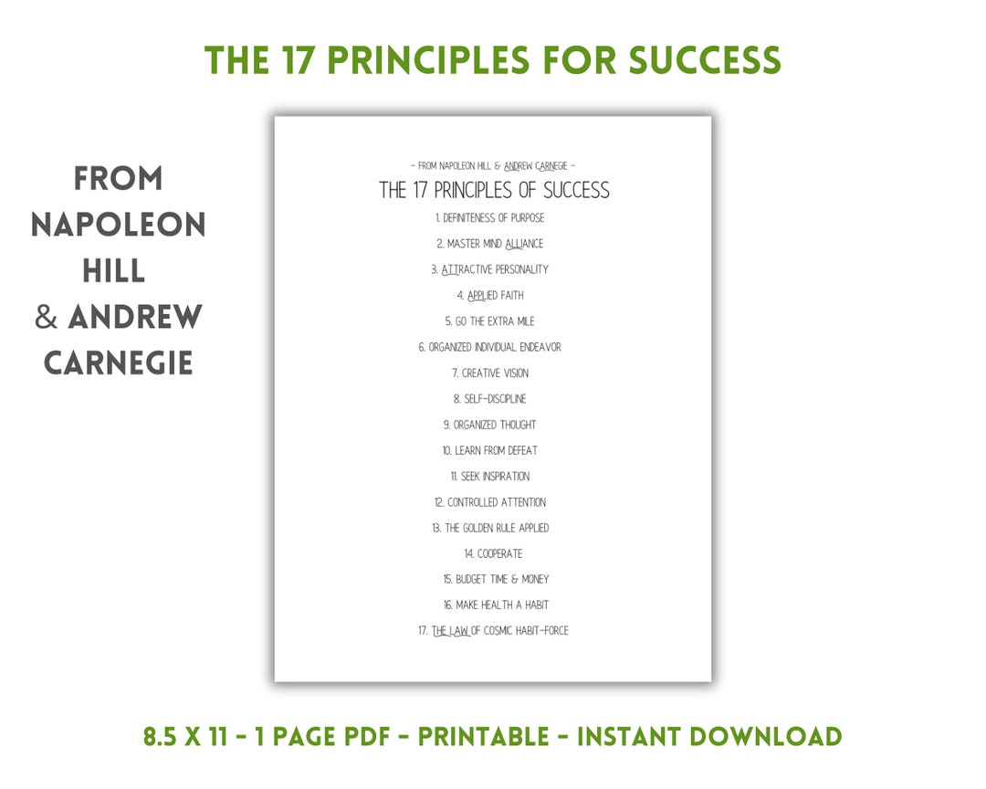 Napoleon Hill & Andrew Carnegie - the 17 Principles of Success - PDF ...