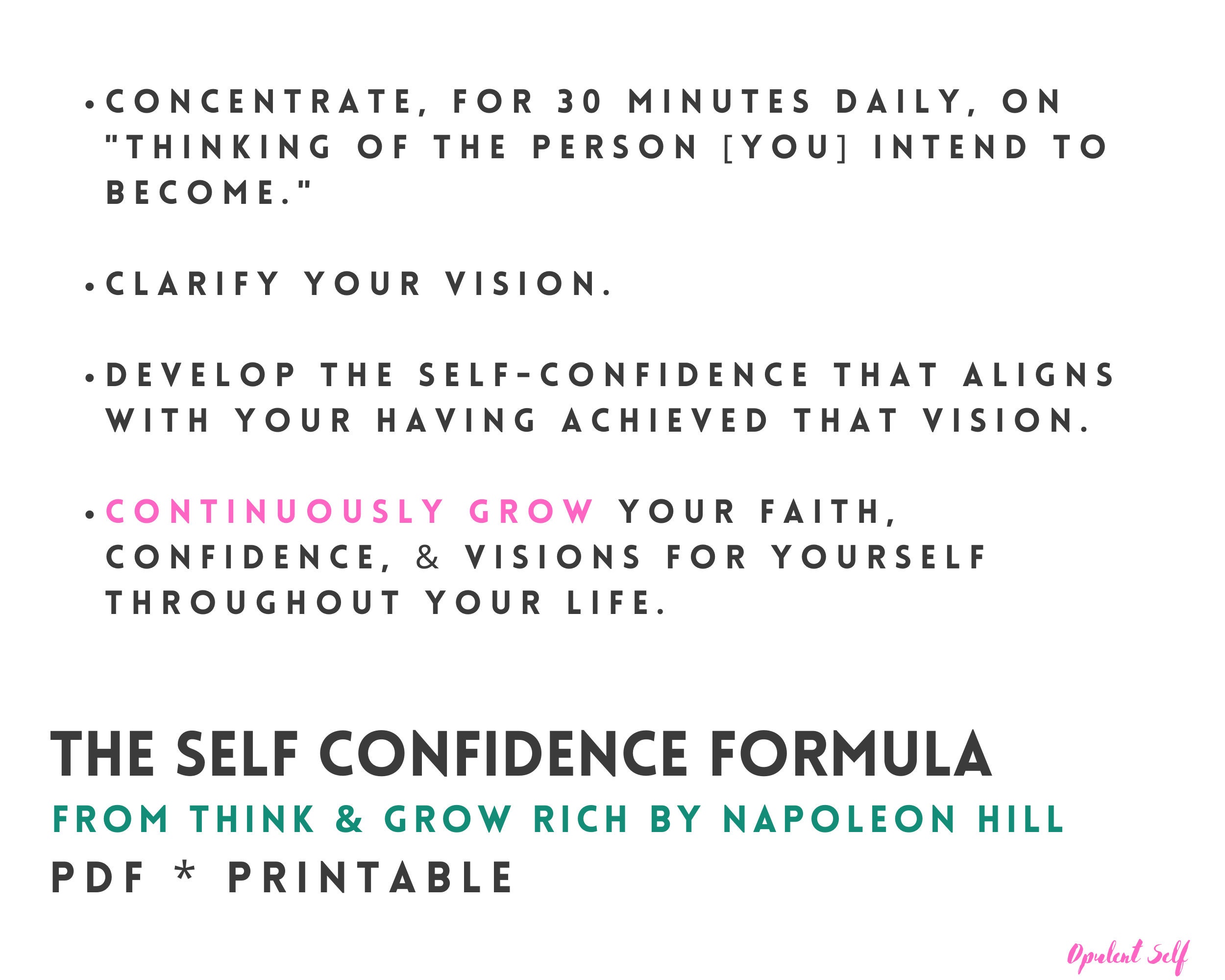 Self-confidence Formula From Think and Grow Rich by Napoleon Hill ... Self-confidence Formula From Think and Grow Rich by Napoleon Hill ...