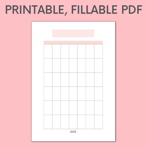 Customizable Monthly Calendar Grid - Fillable and Printable PDF ...