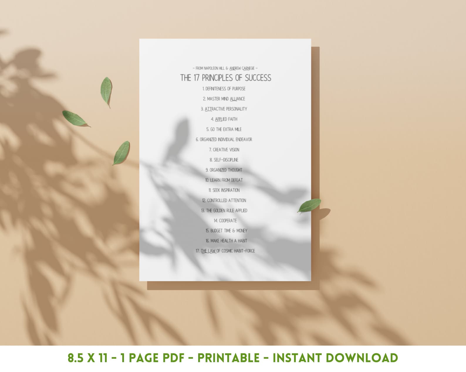 Napoleon Hill & Andrew Carnegie - the 17 Principles of Success - PDF ...