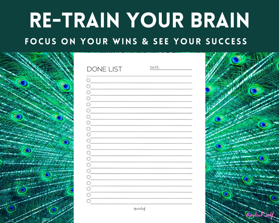 Minimalist Done List Printable, Fillable Success List, Completed Tasks ...