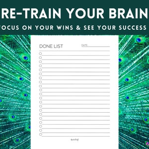 Minimalist Done List Printable, Fillable Success List, Completed Tasks ...