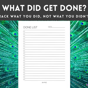 Minimalist Done List Printable, Fillable Success List, Completed Tasks ...