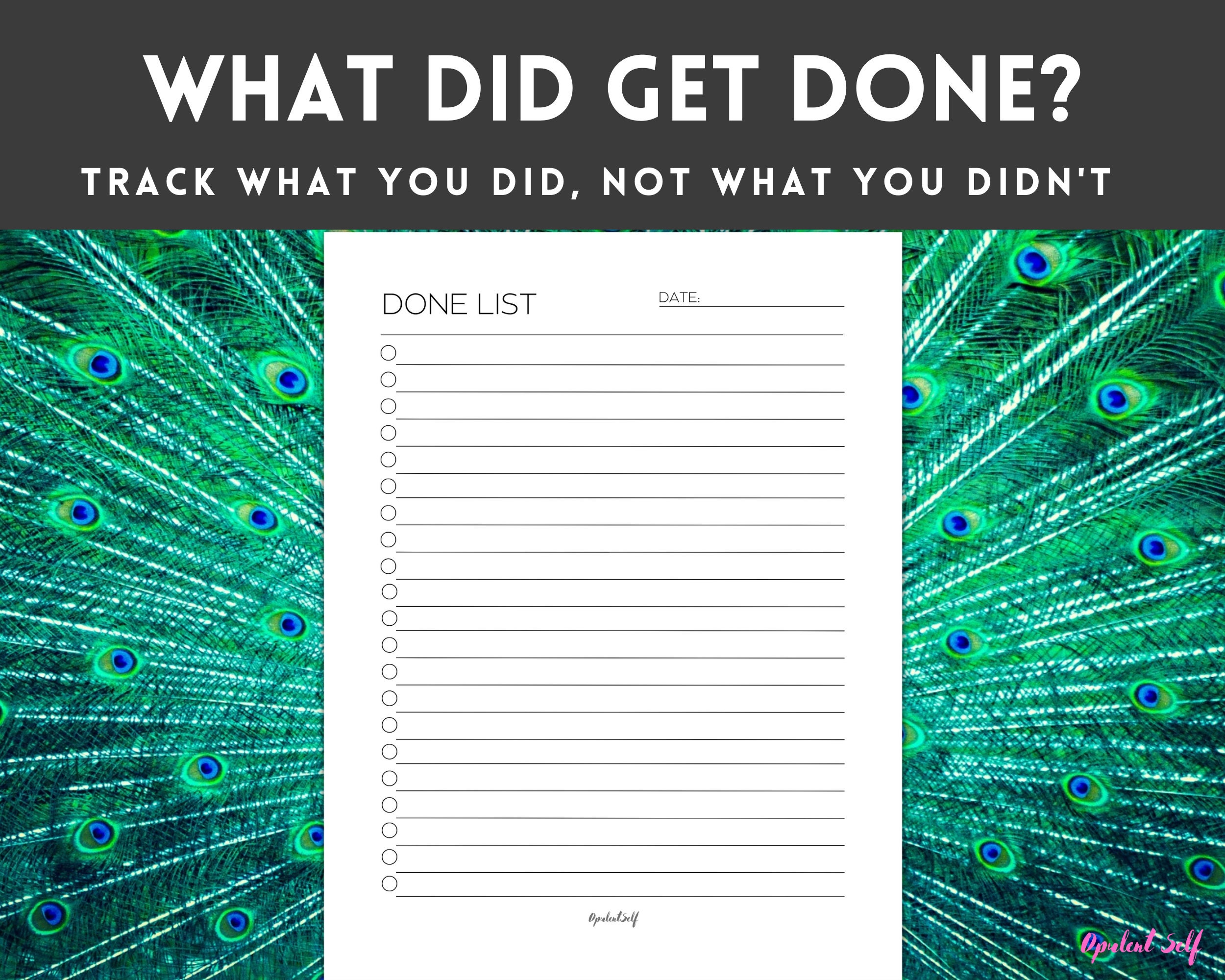 Minimalist Done List Printable, Fillable Success List, Completed Tasks ...