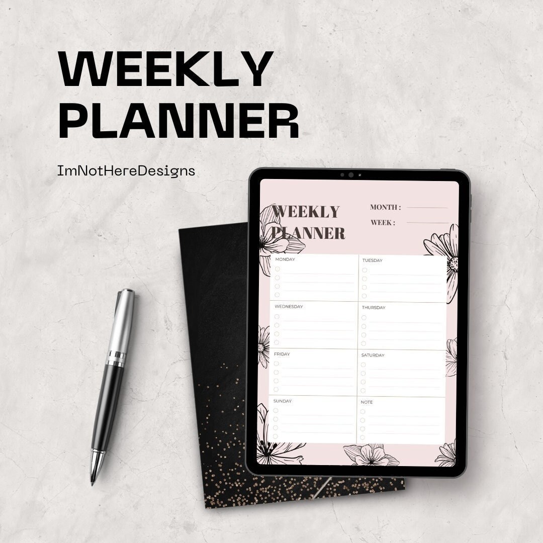 Aesthetic Pink Weekly Planner - Etsy
