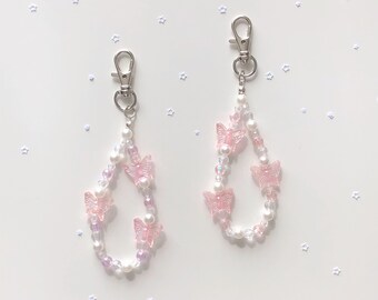 Beaded Keychain Cute / Aesthetic Phone Charm Accessory / Keyring / Kpop ...