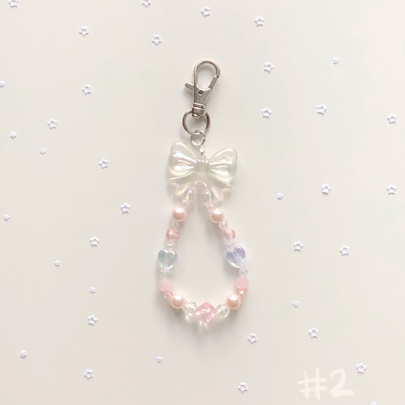 Beaded Keychain Cute / Aesthetic Phone Charm Accessory / - Etsy