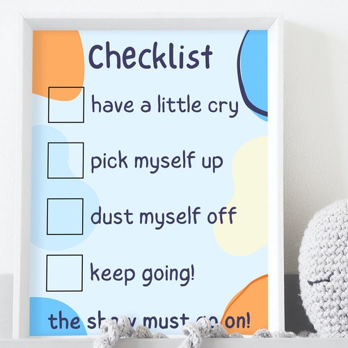 Bluey Motivational Quote Checklist Poster instant Digital - Etsy Finland