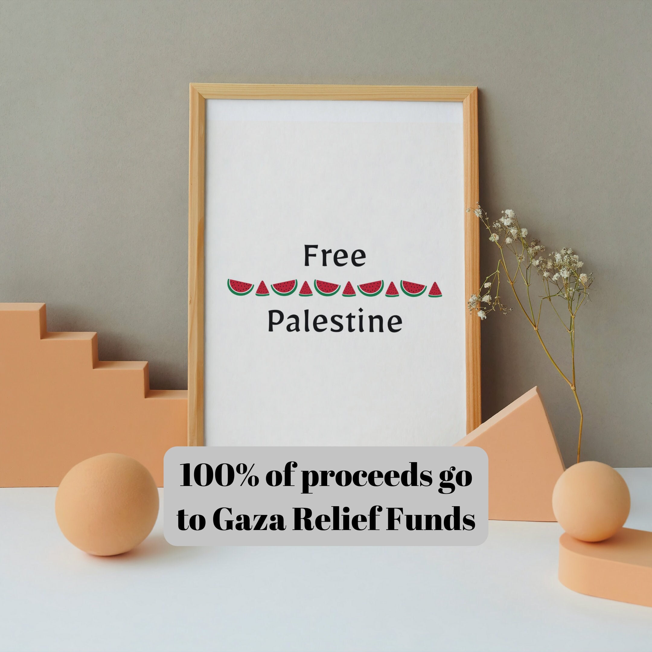 Free Palestine Watermelon Poster 100% of Proceeds Donated to - Etsy