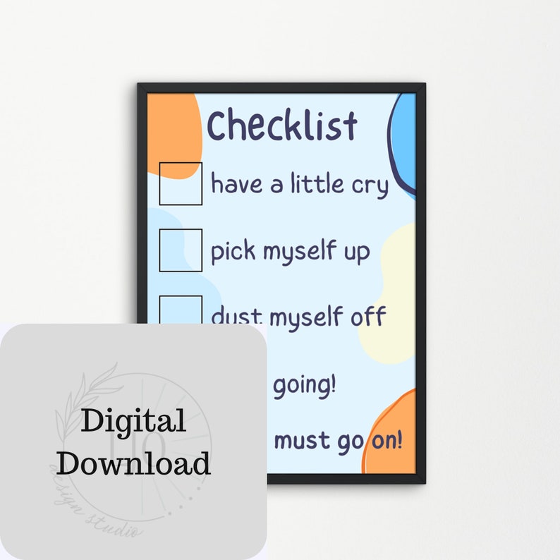 Bluey Motivational Quote Checklist Poster (instant Digital Download) - Etsy