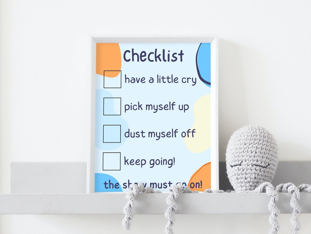 Bluey Motivational Quote Checklist Poster (instant Digital Download) - Etsy