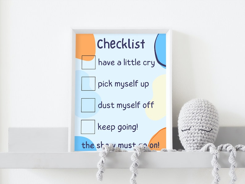 Bluey Motivational Quote Checklist Poster (instant Digital Download) - Etsy