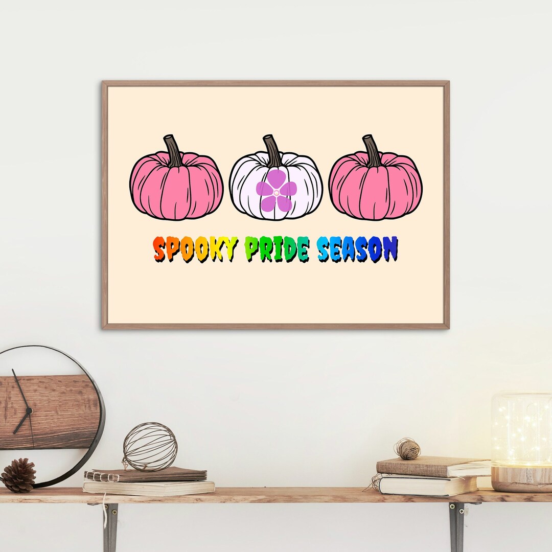 Sapphic Halloween Flag Art, Pride Pumpkin Design, Spooky Pride Season ...